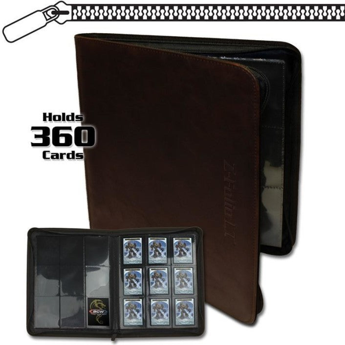 BCW Zipper Folio 12-Pocket Lt Album Brown – The Games Corner